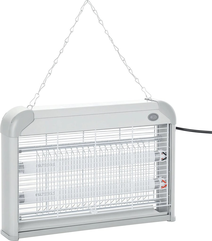 Outsunny Elektrická Lampa proti Komárům - UV Zářič 20W s 2 Trubkami, Pokrytí 60m², 39x7.5x26.5 cm Bílá | Aosom