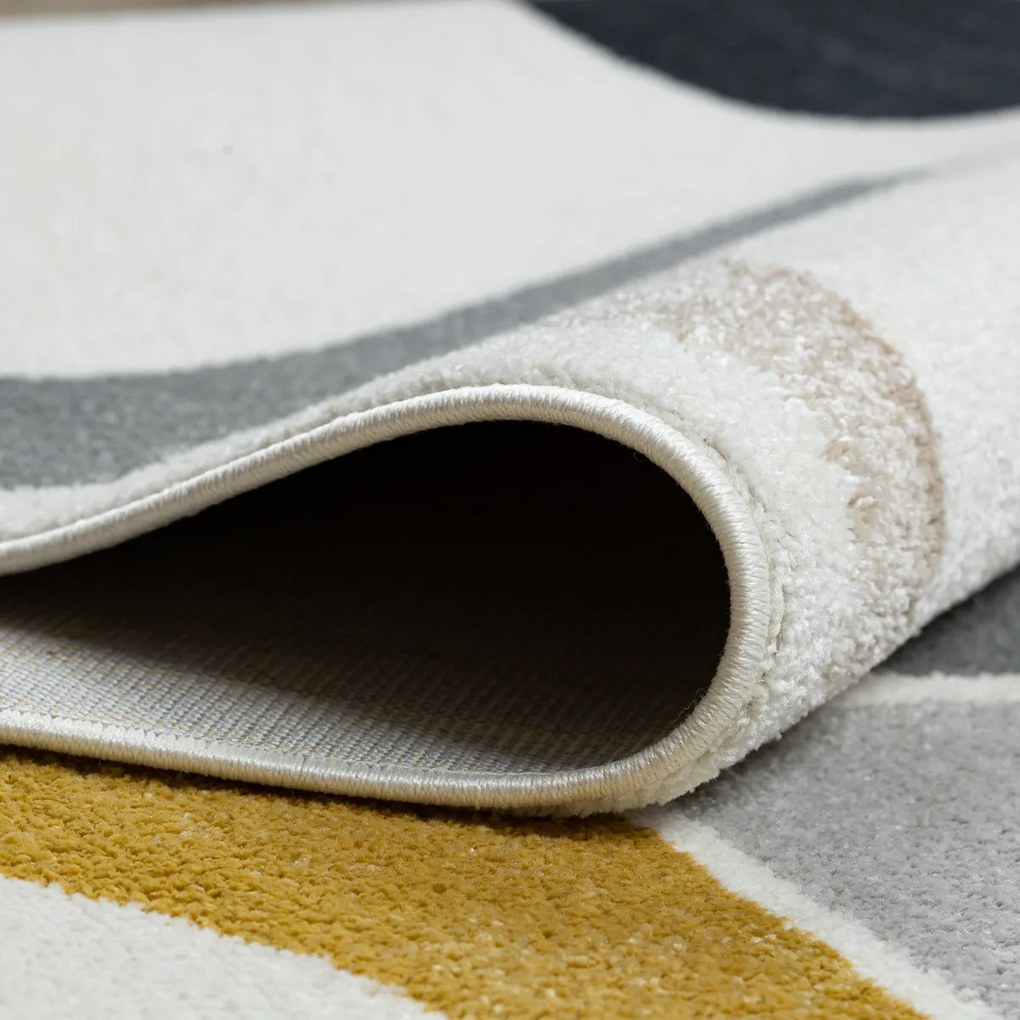 Dywany Łuszczów, Kusový koberec Fusion 0213 white/yellow, 200x290, vícebarevná, kancelář