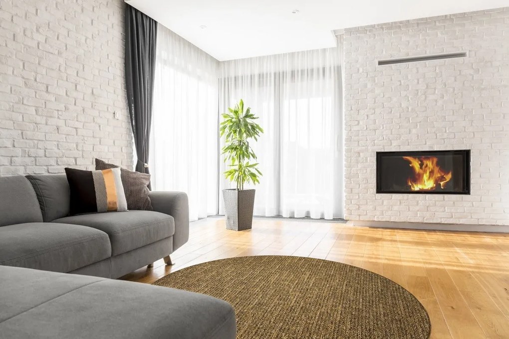 Vopi, Kusový koberec Alassio zlatohnědý kruh, 400x400 (průměr) kruh, hnědá, chodba / předsíň