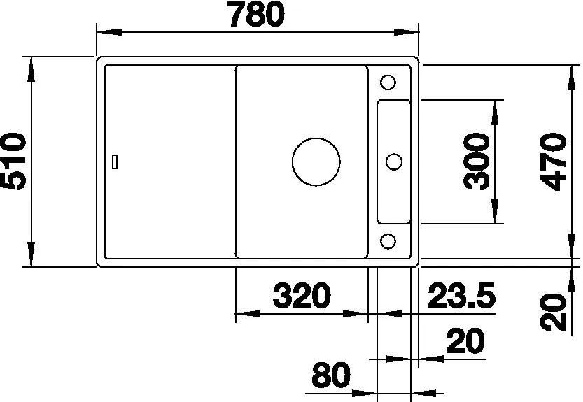 Granitový dřez Blanco AXIA III 45 S InFino tartufo + skleněná krájecí deska a excentr 523190