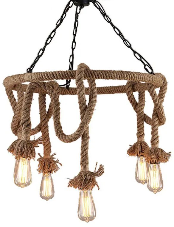 Toolight Stropní lampa závěsná lustr BOHO STRING 5 E27 APP677-5CP