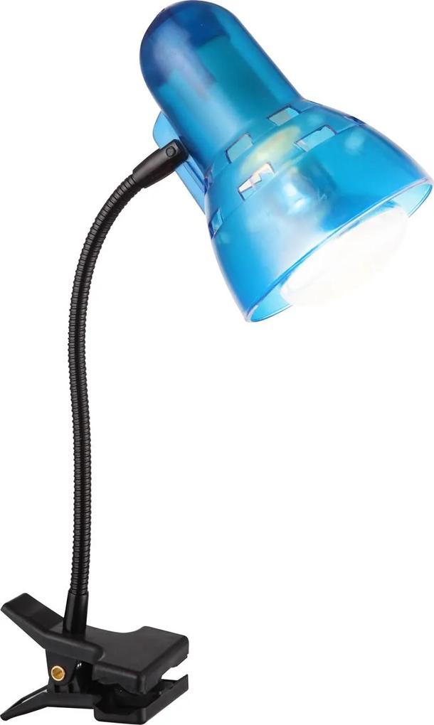 Dětská stolní lampička s klipem CLIP, modrá Globo CLIP 54851