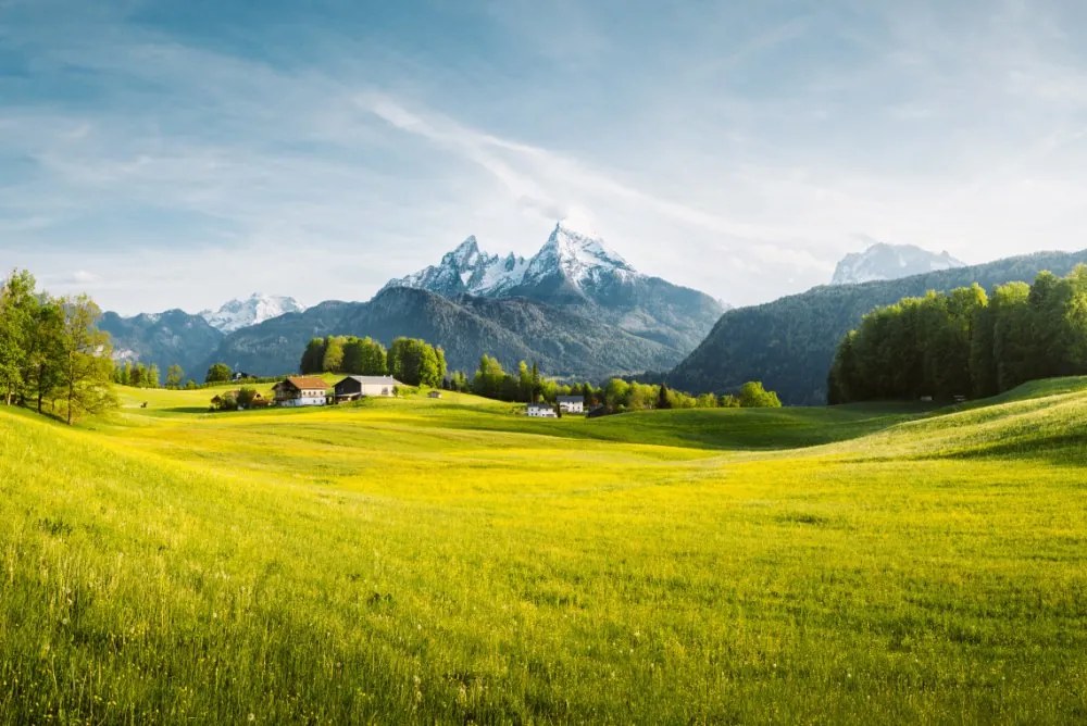 Vícedílný obraz Horská Krajina V Alpách Nedostatek Nedostatek Přírodní plátno 150x100