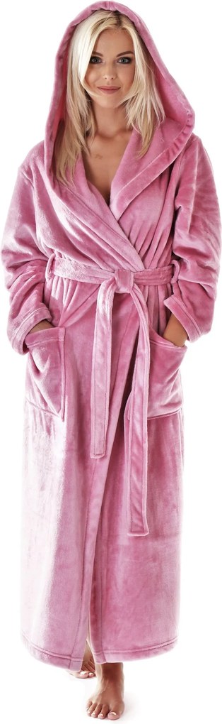 Dámský pudrový župan Siena s kapucí 31 56 3352 - XXL