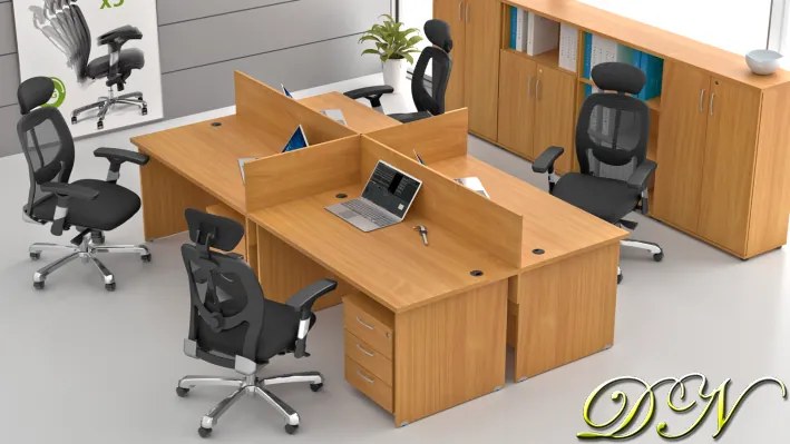 Sestava kancelářského nábytku Komfort 4.6, buk ZE 4.6 11