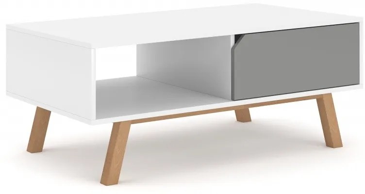 Hector Konferenční stolek Lemi 110 cm bílý/šedý
