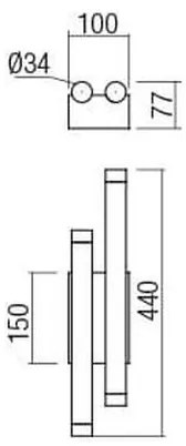 Redo 01-2035 - LED Nástěnné svítidlo MADISON 4xLED/4W/230V černá