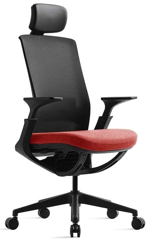Office Pro Kancelářská ergonomická židle ROLY BLACK - síťovina Červená