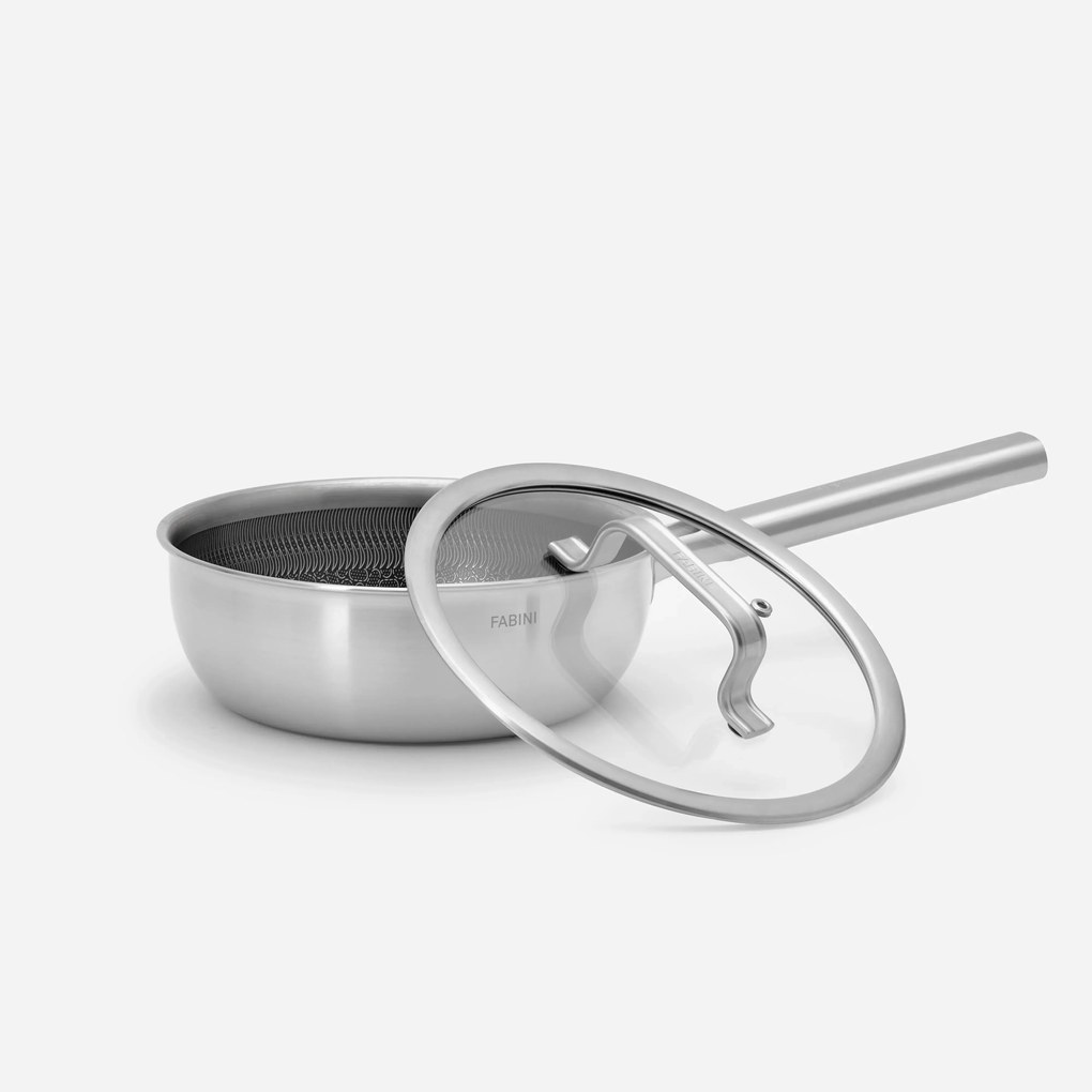 Fabini Kónický rendlík Hybrid Standard, ø 20 cm (1,5 l) - Nerezový beznýtový rendlík s keramickým hybridním povrchem z vícevrstvé nerezové oceli s poklicí