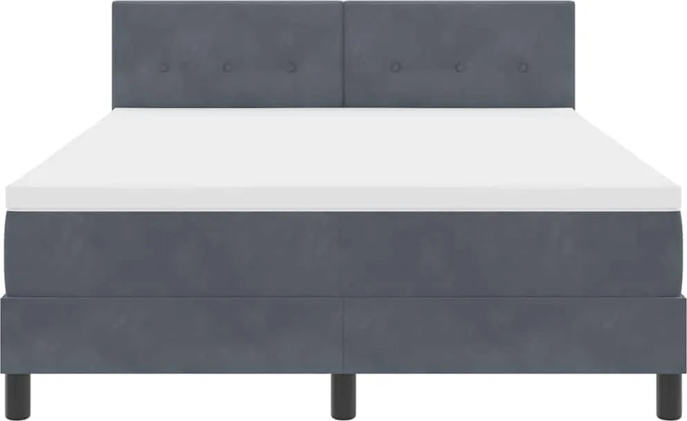 Postel s boxspringem s čelo Tmavě šedá 160 x 200 cm samet 3339183