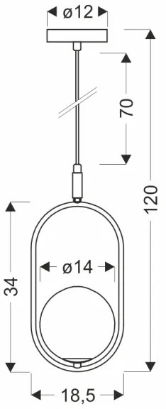Lustr na lanku CORDEL 1xG9/28W/230V mosaz/kouřová béžová