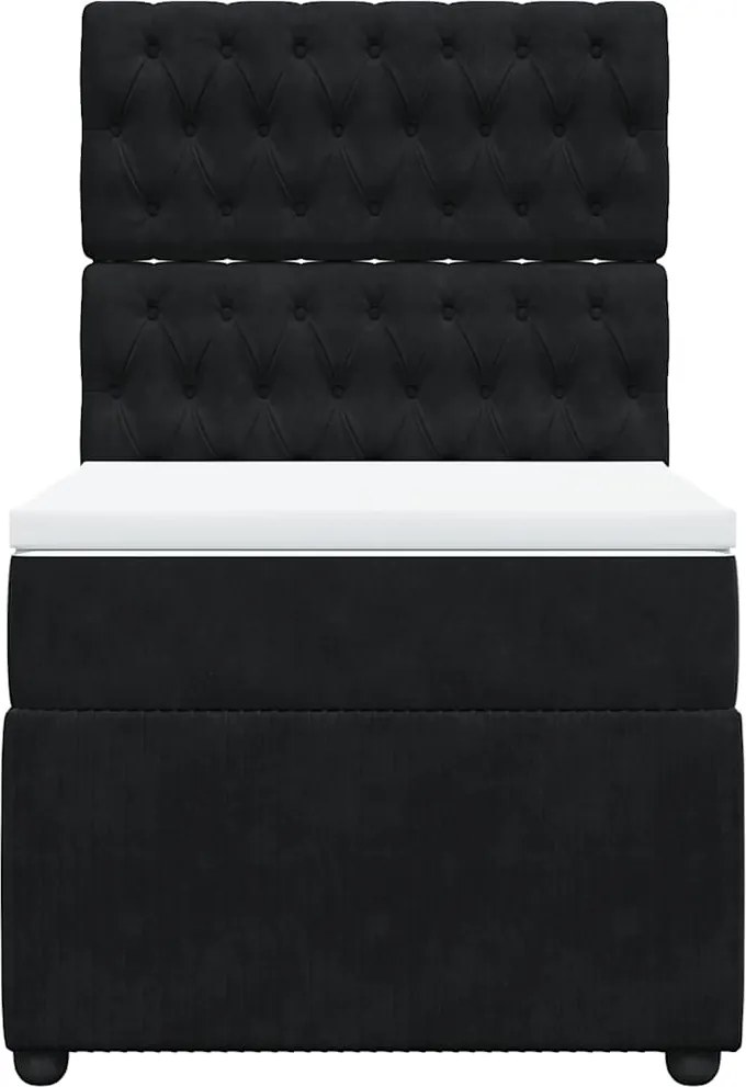 Box spring postel s matrací černá 90x200 cm samet 3294546