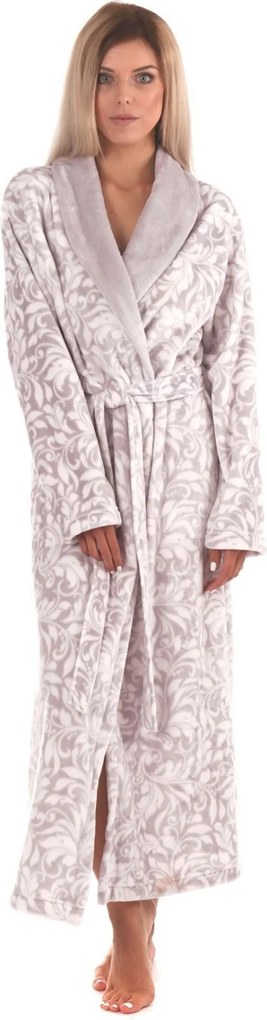Župan pro ženy Flora dove grey s límcem 25 56 9103 - XL
