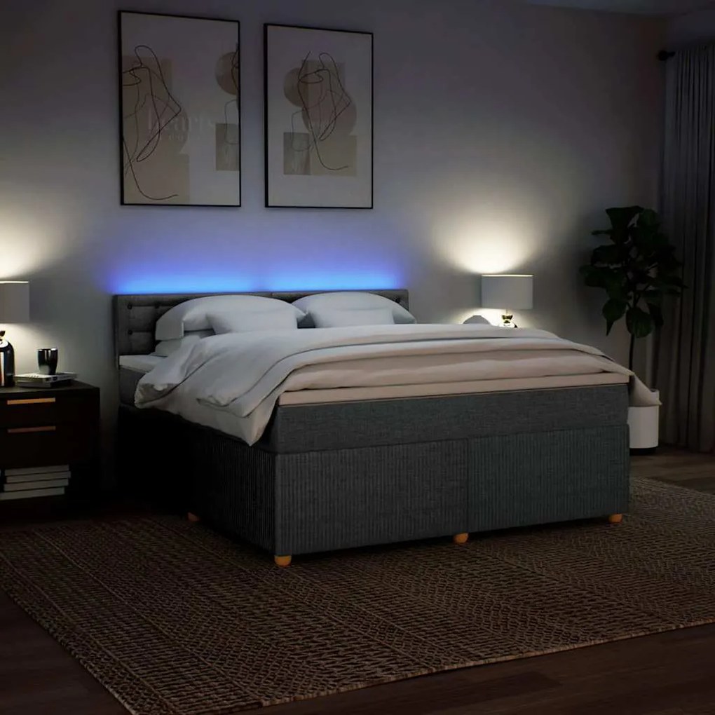 Box spring postel s matrací světle šedá 180 x 200 cm textil 3289849