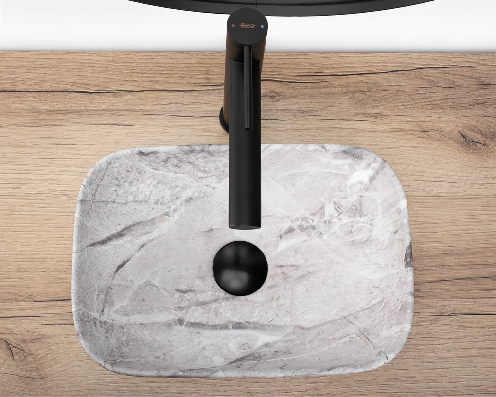Umyvadlo na desku Rea Belinda Mini 36 cm mramor