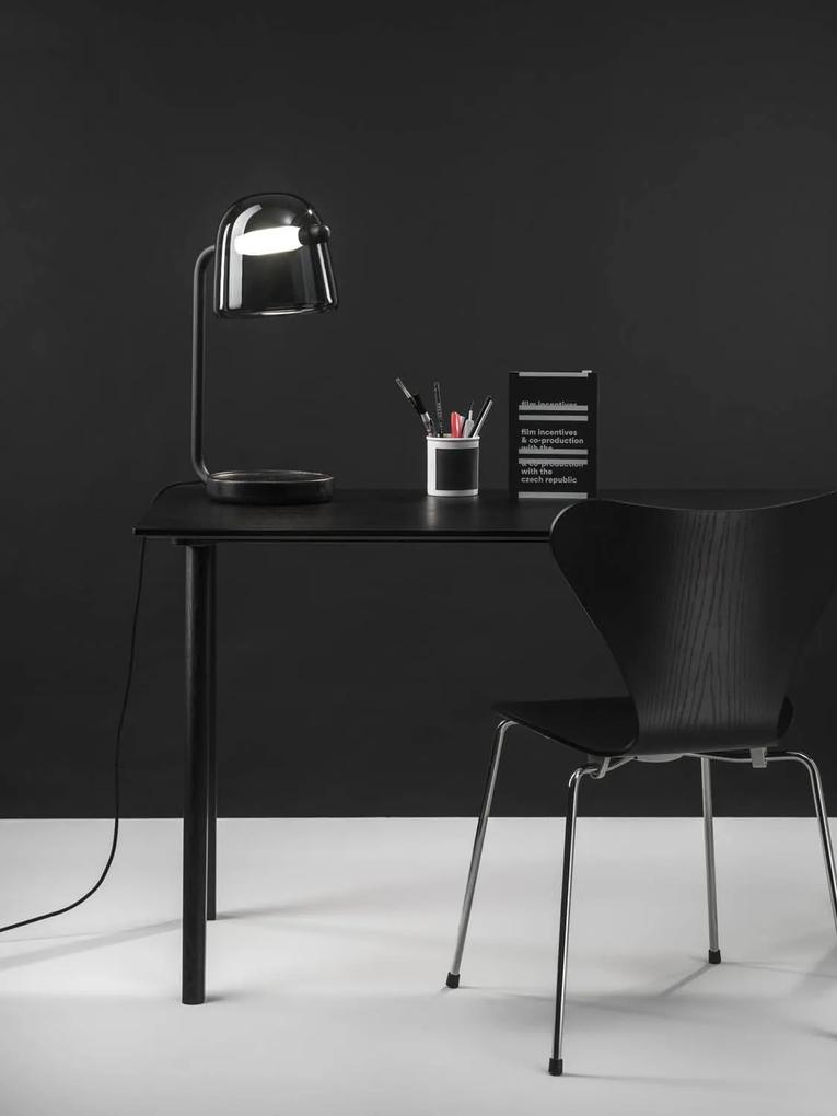 Stolní lampa Brokis Mona small table PC950, 4000K Kabel: Textilní černý, Povrch Montury: Černý matný komaxit, Barva skla: Šedá kouřová - transparentní sklo