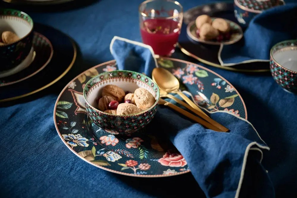 Pip Studio Berry Blues miska Ø12cm, zelená (Mistička na oříšky a dipy z lehkého porcelánu)