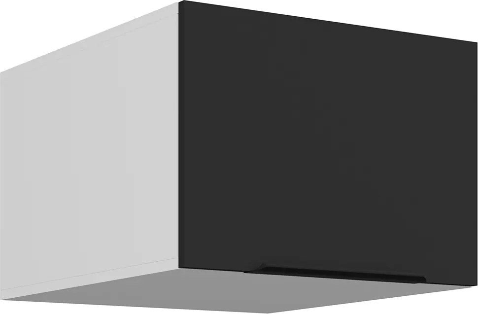 ARIA bc | horní skříňka 50 NAGU-36 1F výklopná | 50 cm | HLUBOKÁ | ANTI FINGERPRINT povrch | bílá/černá