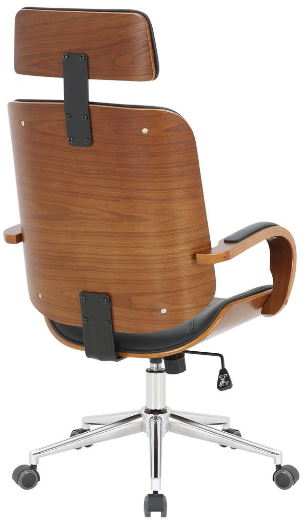 Kancelářská židle Lindsell - ohýbané dřevo a umělá kůže | ořech a černá