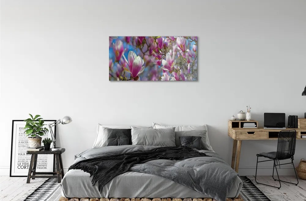 Obraz na skle magnolie strom 100x50 cm