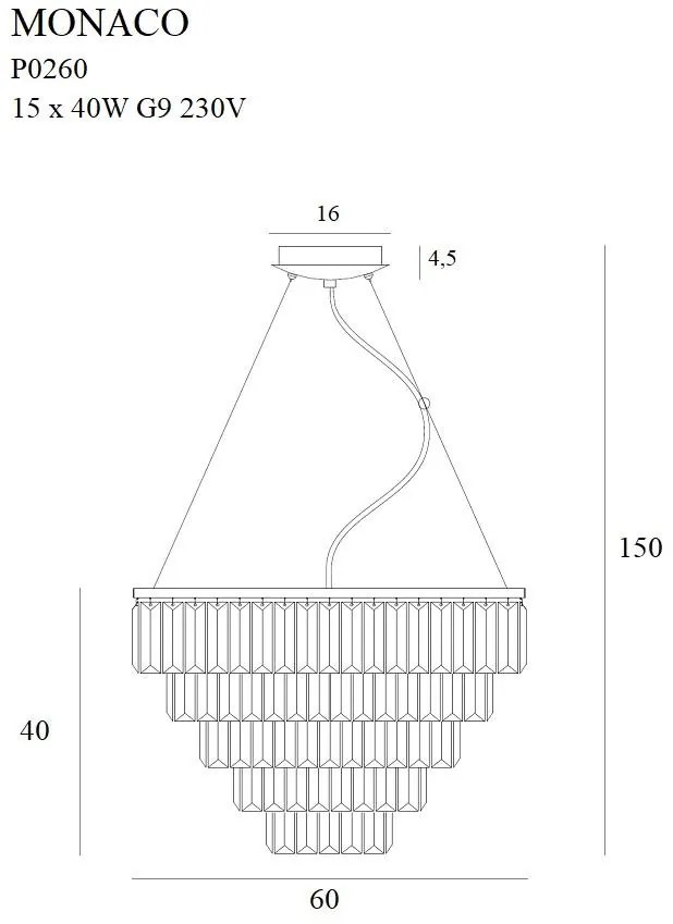 Maxlight Závěsné svítidlo Maxlight P0260 MONACO Ø 60 cm