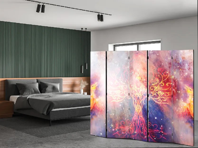 Paraván strom života a fénix Rozměr: 225 x 180 cm
