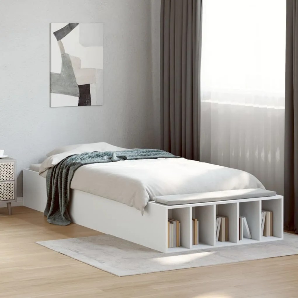 Rám postele betonově šedý 75 x 190 cm kompozitní dřevo