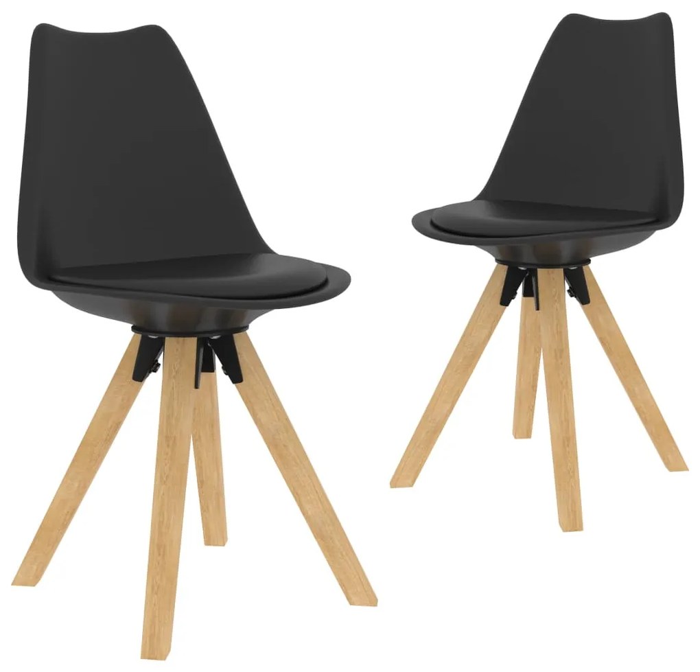 324225 vidaXL Jídelní židle 2 ks černé PP a masivní bukové dřevo