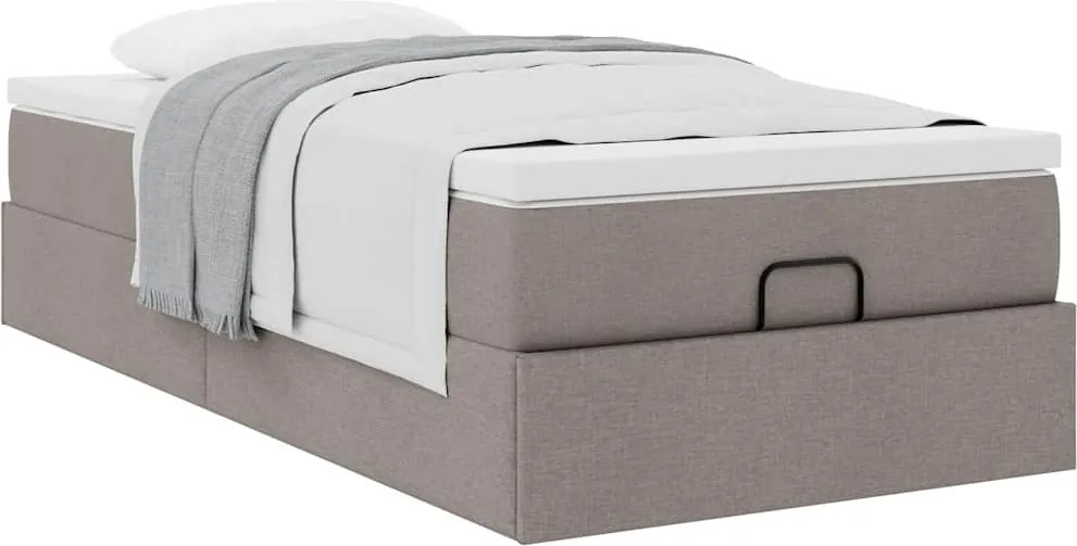 Osmanský rám postele s matrací taupe 80x200cm textil 3311068