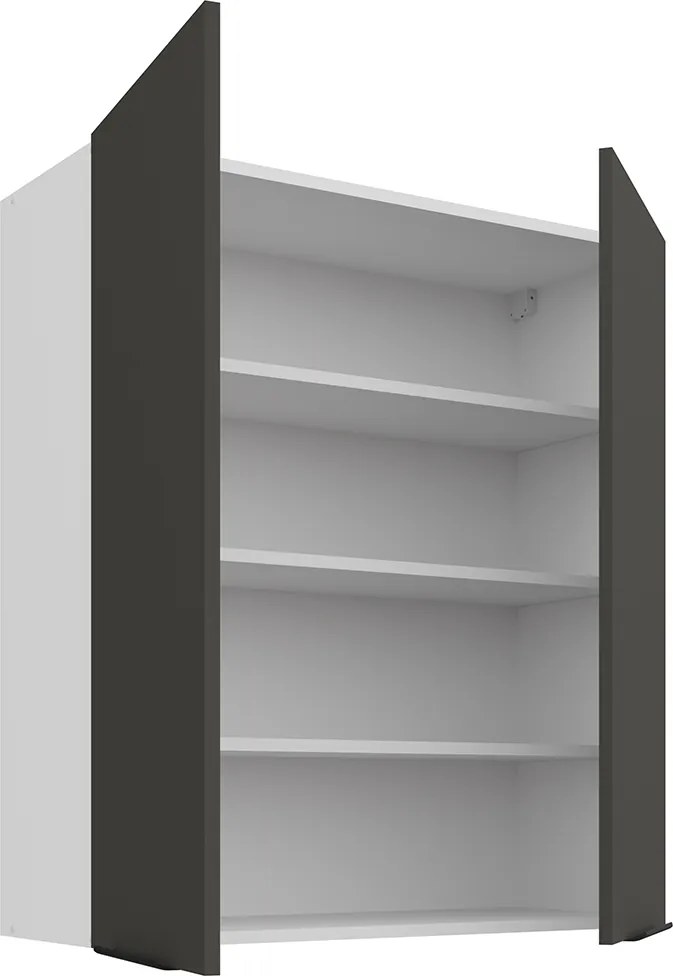 ARIA po | horní skříňka 80 G-90 2F policová | 80 cm | VYSOKÁ | ANTI FINGERPRINT povrch | bílá/šedá grafit