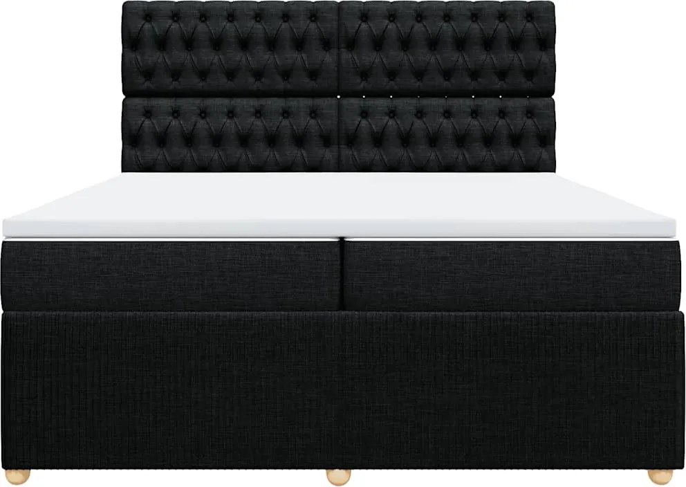Box spring postel s matrací černá 200x200 cm textil 3292172