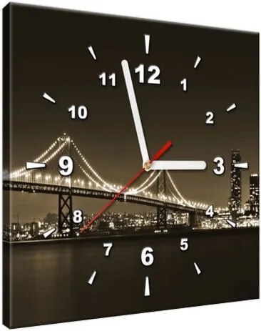 Tištěný obraz s hodinami Noční most - Tanel Teemusk 30x30cm ZP1421A_1AI