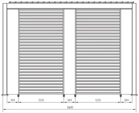 BIZZOTTO Hliníková pergola s uzavíracími lamelami OCEAN 3,6x3,6 m 0795790