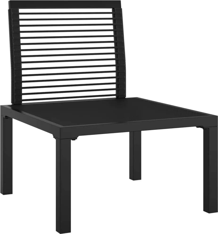 vidaXL Zahradní židle s poduškami černá a šedá polyratan [362798]