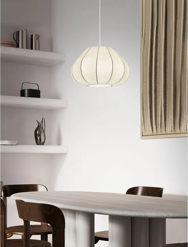 Matně bílé látkové závěsné svítidlo ø 50 cm Bora – Nova Luce
