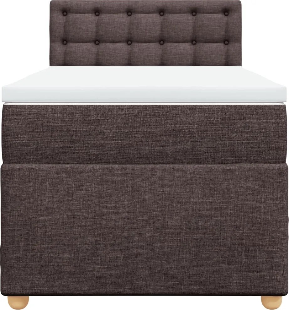Box spring postel s matrací tmavě hnědá 90x200 cm textil 3288880