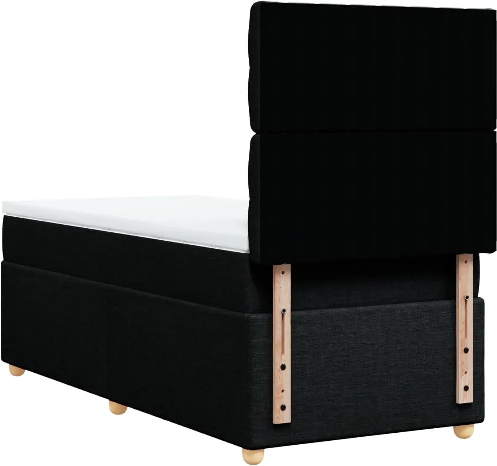 Box spring postel s matrací černá 80 x 200 cm textil 3291116