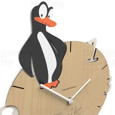 CalleaDesign tučňák 36cm nástěnné hodiny