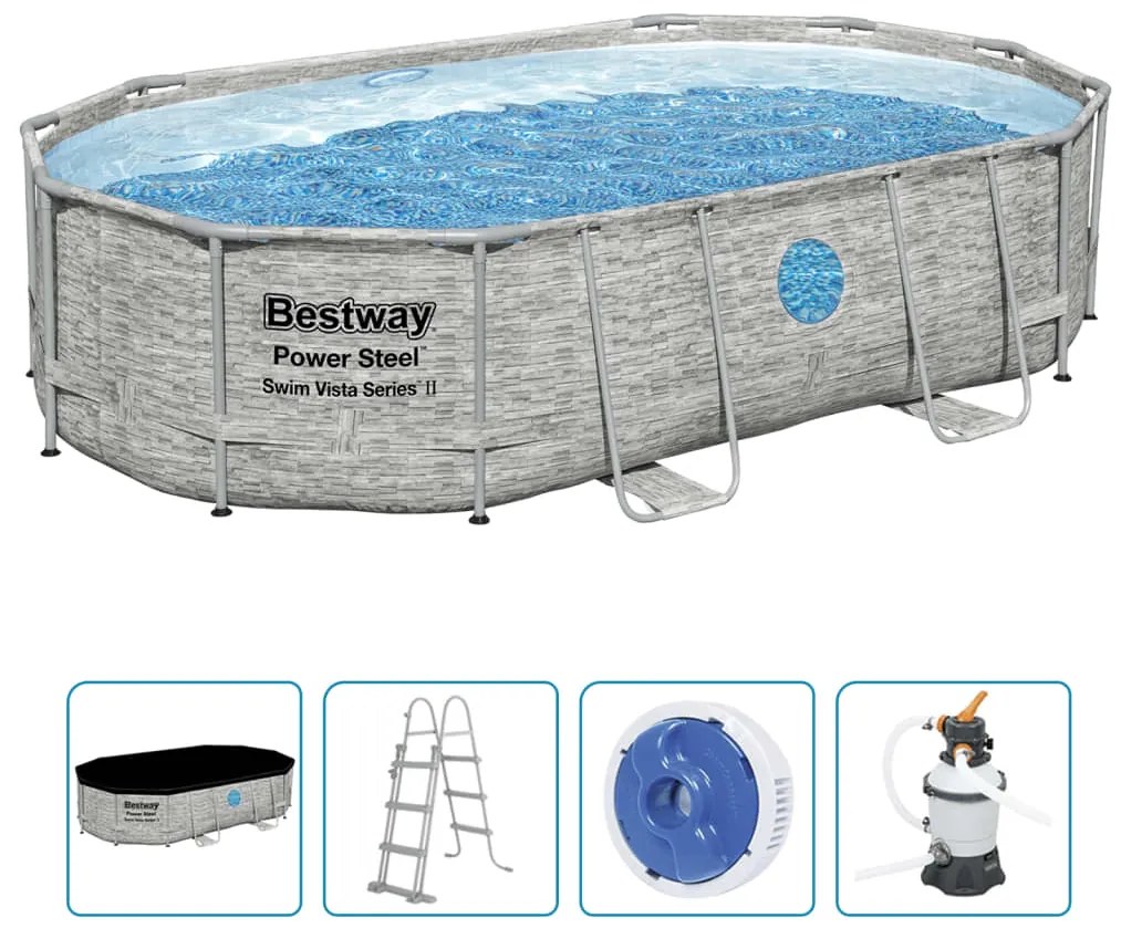 Bestway Power Steel Bazénový set 488 x 305 x 107 cm - Default Title