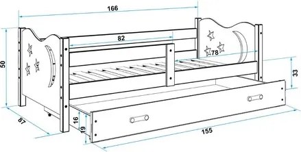 Dětská postel MIKOLAJ 160x80 cm Bílá Bílá