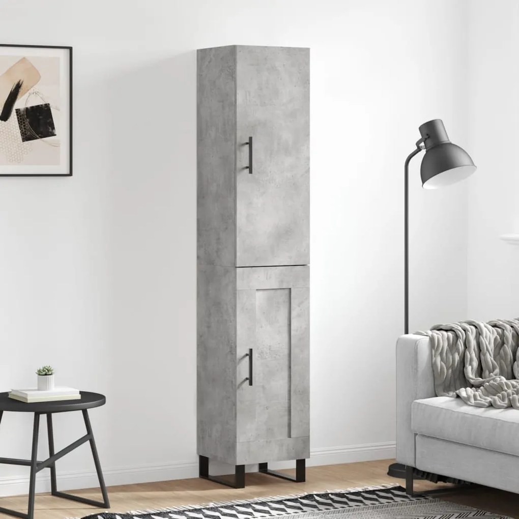 Skříň highboard betonově šedá 34,5x34x180 cm kompozitní dřevo