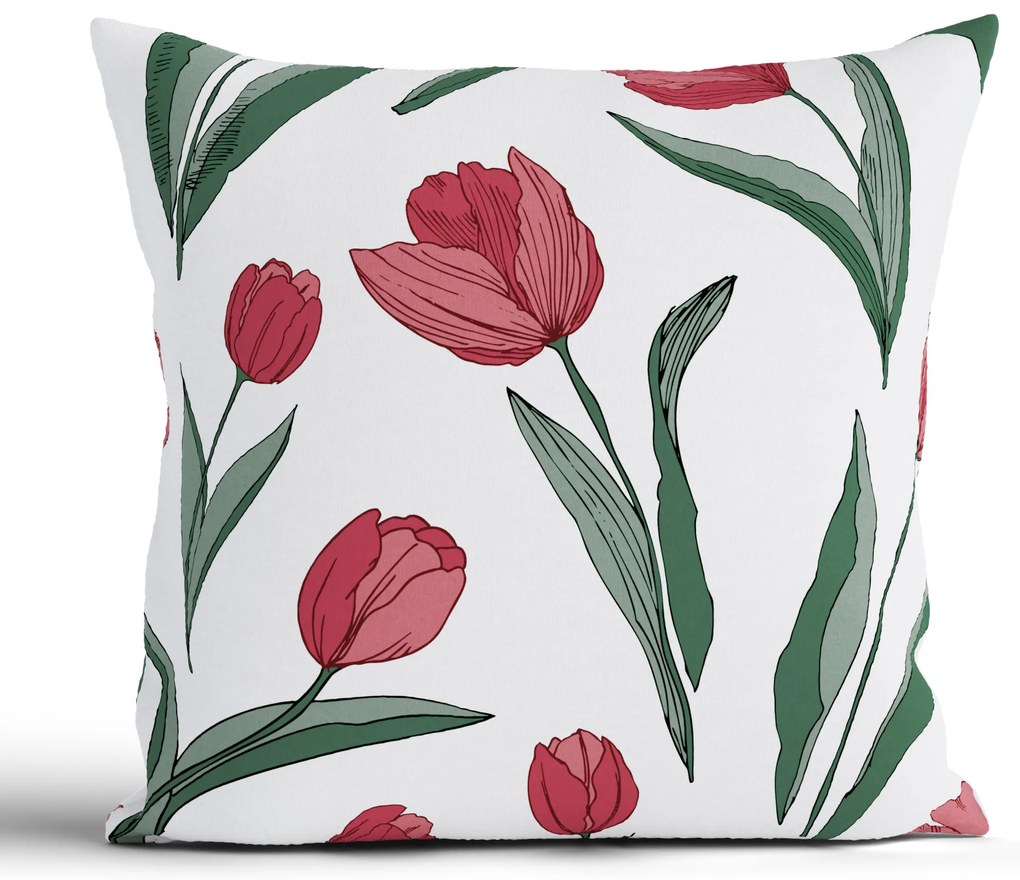 MK Lůžkoviny Bavlněný povlak na polštář Renforcé 40 x 40 cm - Tulipány