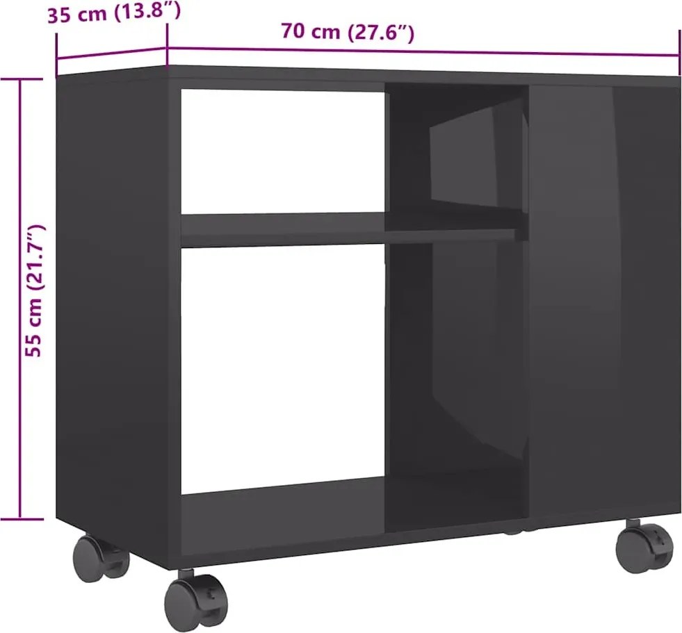 vidaXL Odkládací stolek 70 x 35 x 60 cm, konstrukční dřevo [802128] Barva: Bílá
