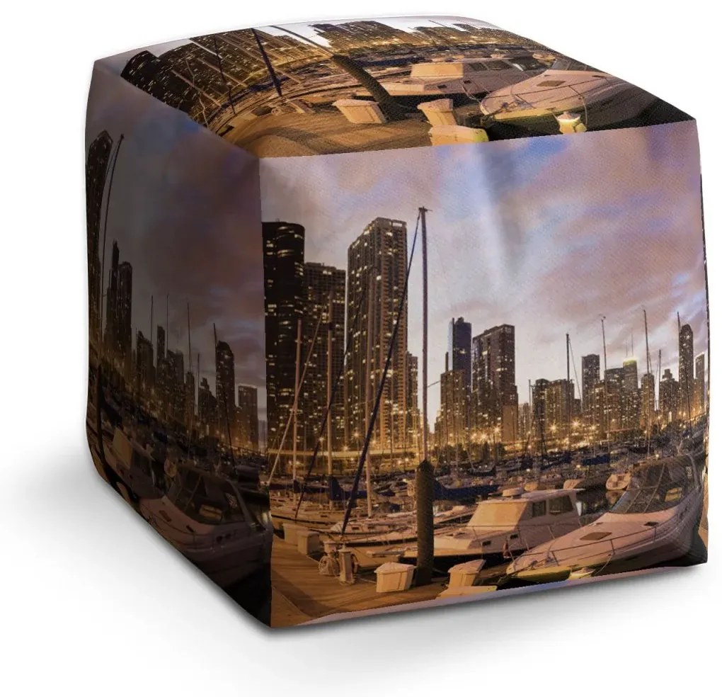 Sablio Taburet Cube Městský přístav - 40x40x40 cm
