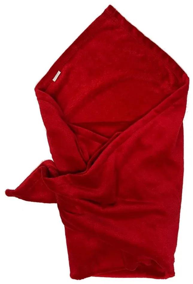 Bonding deka / zavinovačka novorozenecká 95x95 cm - červená mikroplyš