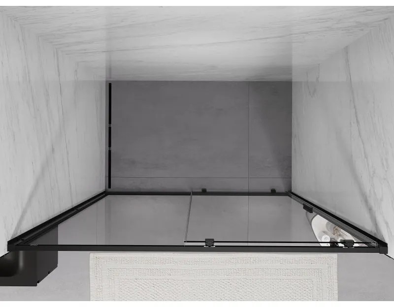 Mexen Exo, posuvné dveře do otvoru 135x200 cm, 6mm čiré sklo, černý profil, 8151-135-000-70-00