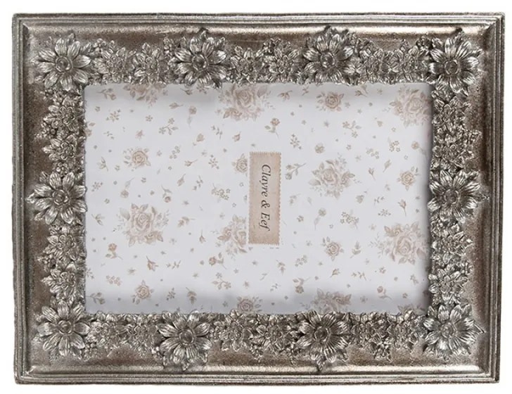 Stříbrný fotorámeček s motivem květin Lonneke – pro fotografii o velikosti 10x15 cm