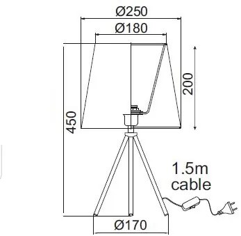 ACA DECOR Stolní lampa MILOS max. 60W/E27/230V/IP20, bílá