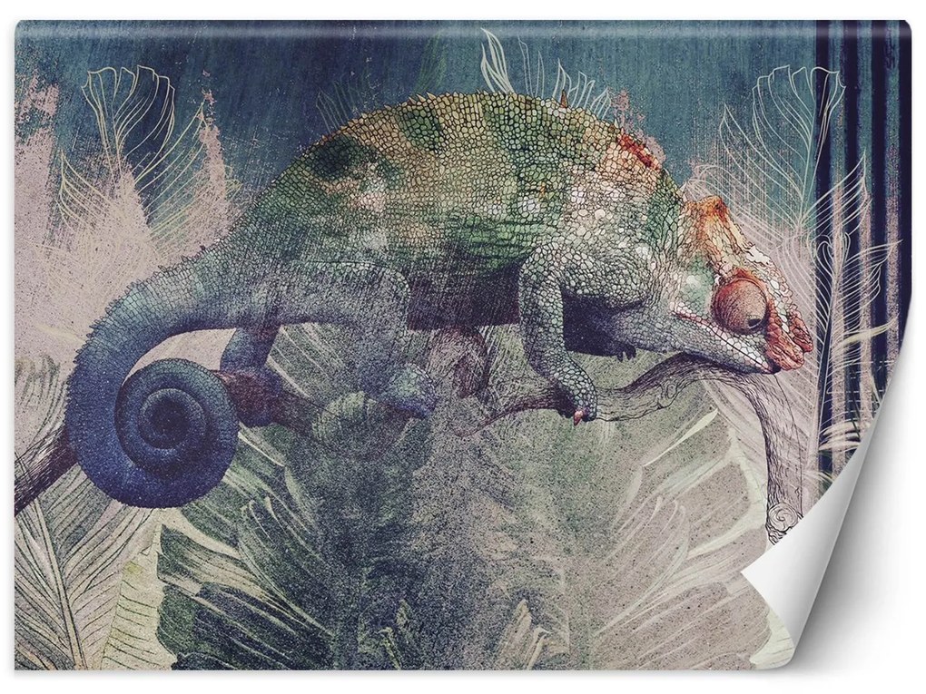 Gario Fototapeta Chameleon na větvi v džungli Materiál: Vliesová, Rozměry: 200 x 140 cm