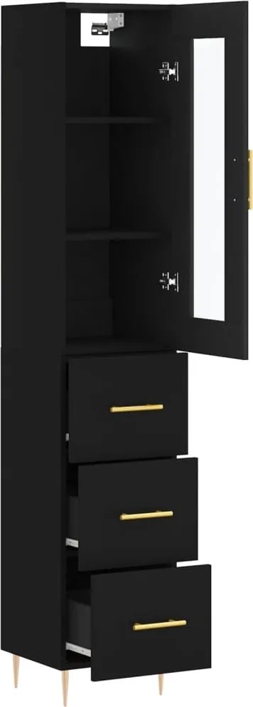 vidaXL Skříň highboard 34,5 x 34 x 180 cm kompozitní dřevo [3199226] Barva: Betonová šedá